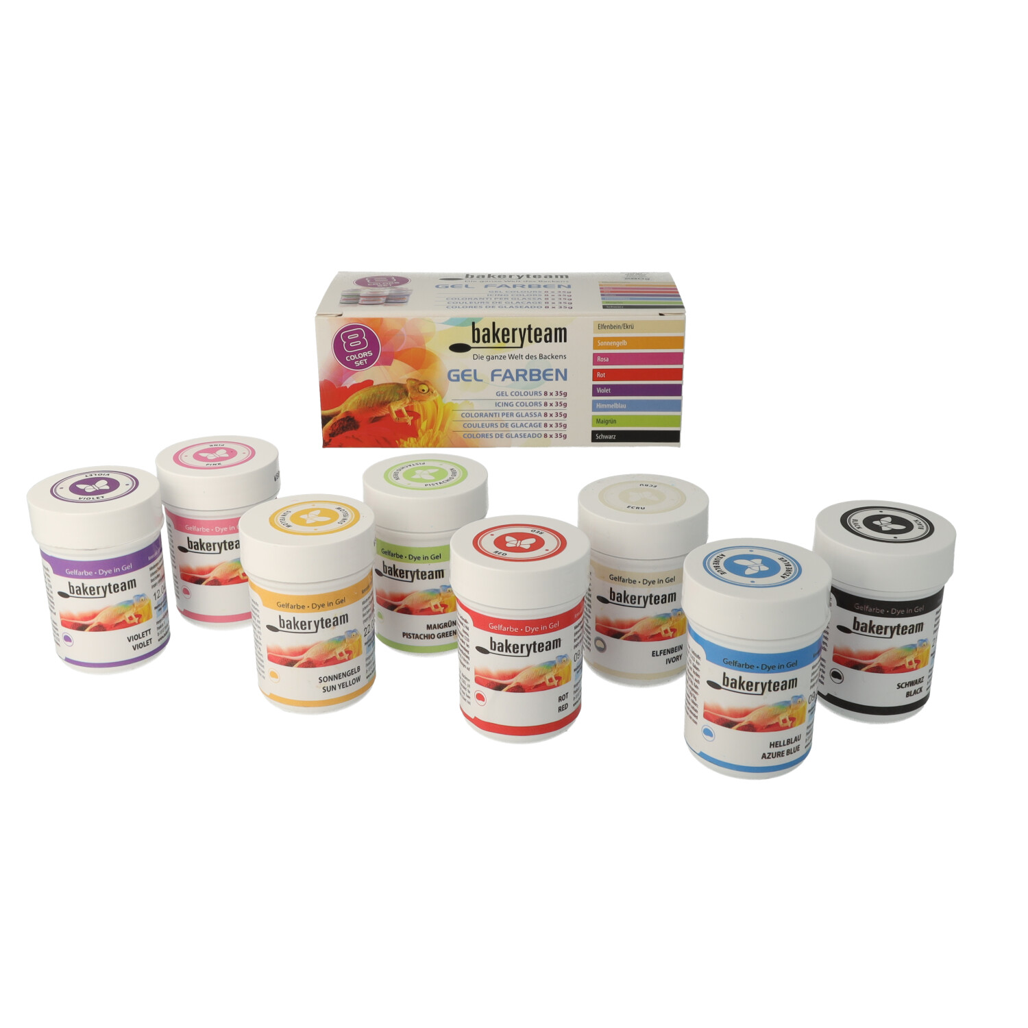 bakeryteam Lebensmittelfarben Set 8 x 35 g